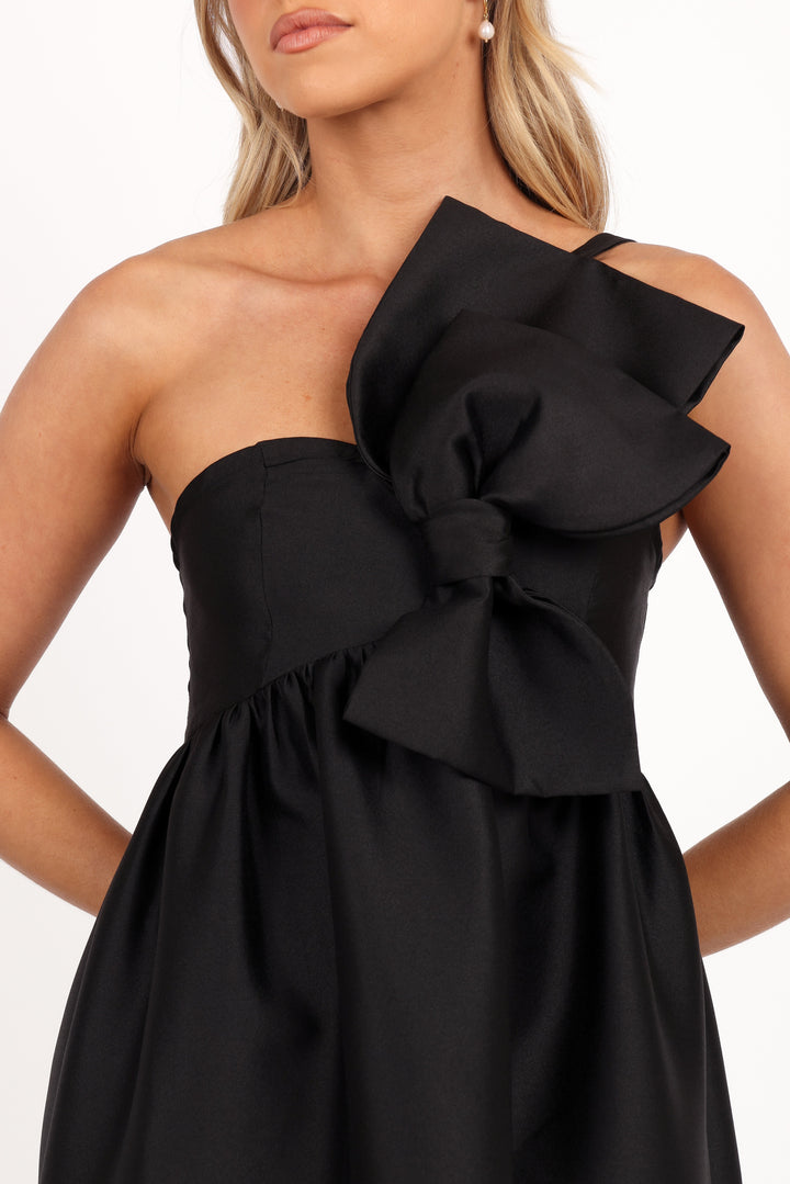 Betina Bow Front Maxi Dress - Black - Petal & Pup USA