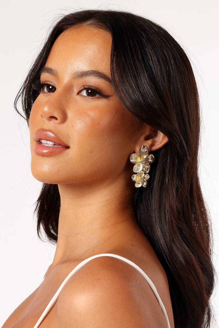 Alexa Flower Earrings - Gold - Petal & Pup USA