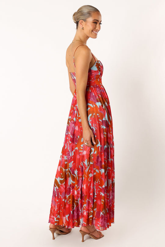 Achanti Pleated Maxi Dress - Pink Azalea - Petal & Pup USA