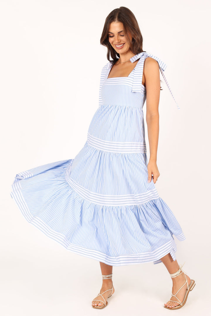 Bella Maxi Dress - Blue Stripe - Petal & Pup USA
