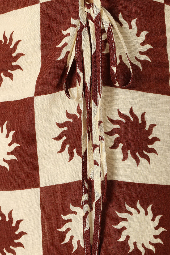 Carson Midi Dress - Brown Cream - Petal & Pup USA