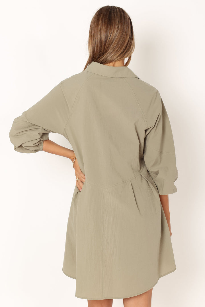 Criselle Long Sleeve Mini Dress - Khaki - Petal & Pup USA