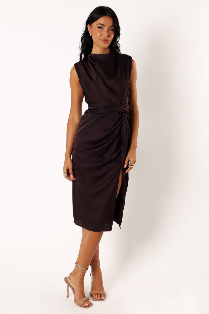 Dina Midi Dress - Black Coffee - Petal & Pup USA