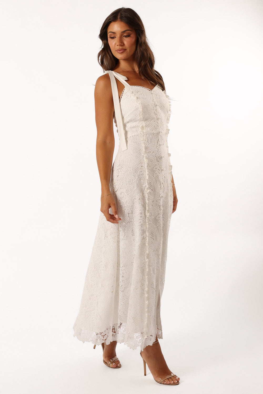 Jagger Midi Lace Dress - White - Petal & Pup USA