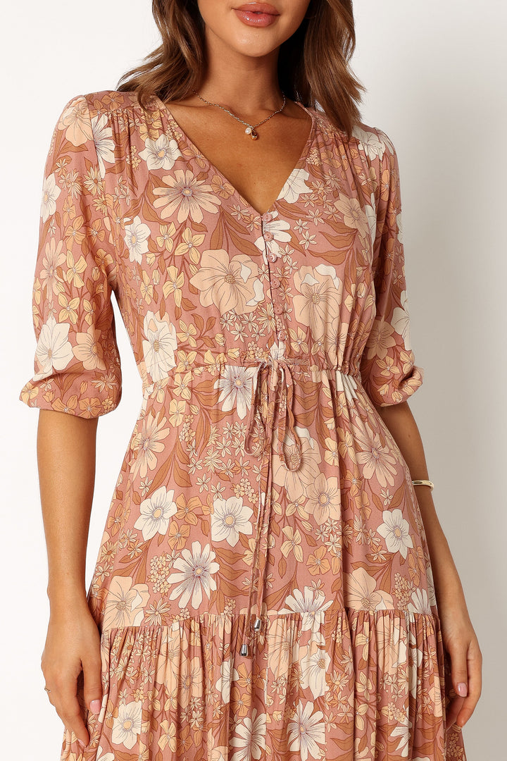 Kelda Dress - Tan Floral - Petal & Pup USA