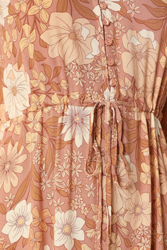 Kelda Dress - Tan Floral - Petal & Pup USA