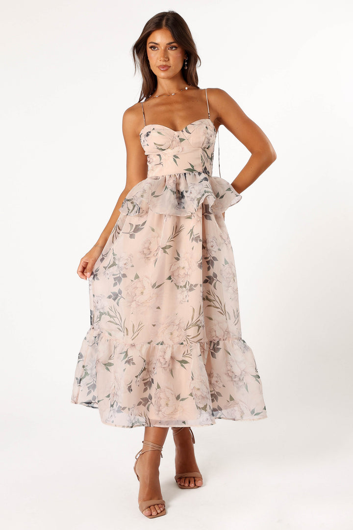 Kennie Midi Dress - Pink Floral - Petal & Pup USA