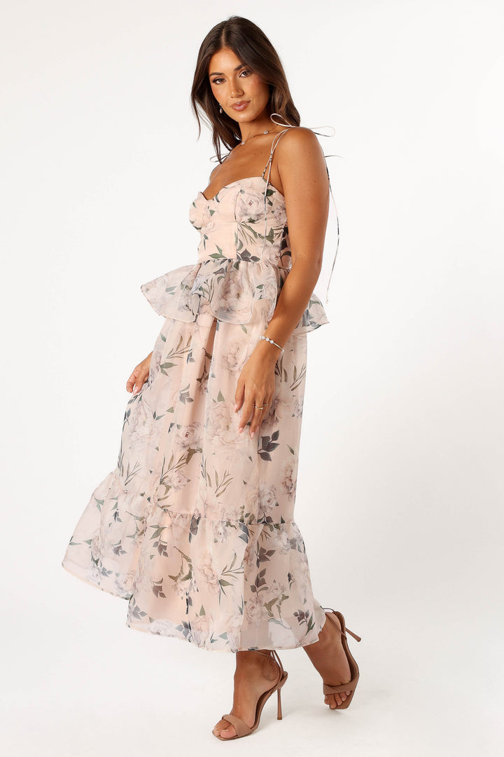 Kennie Midi Dress - Pink Floral - Petal & Pup USA