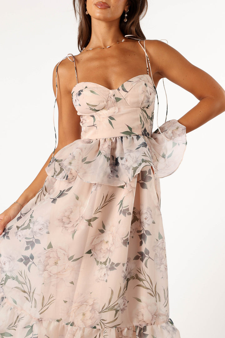 Kennie Midi Dress - Pink Floral - Petal & Pup USA