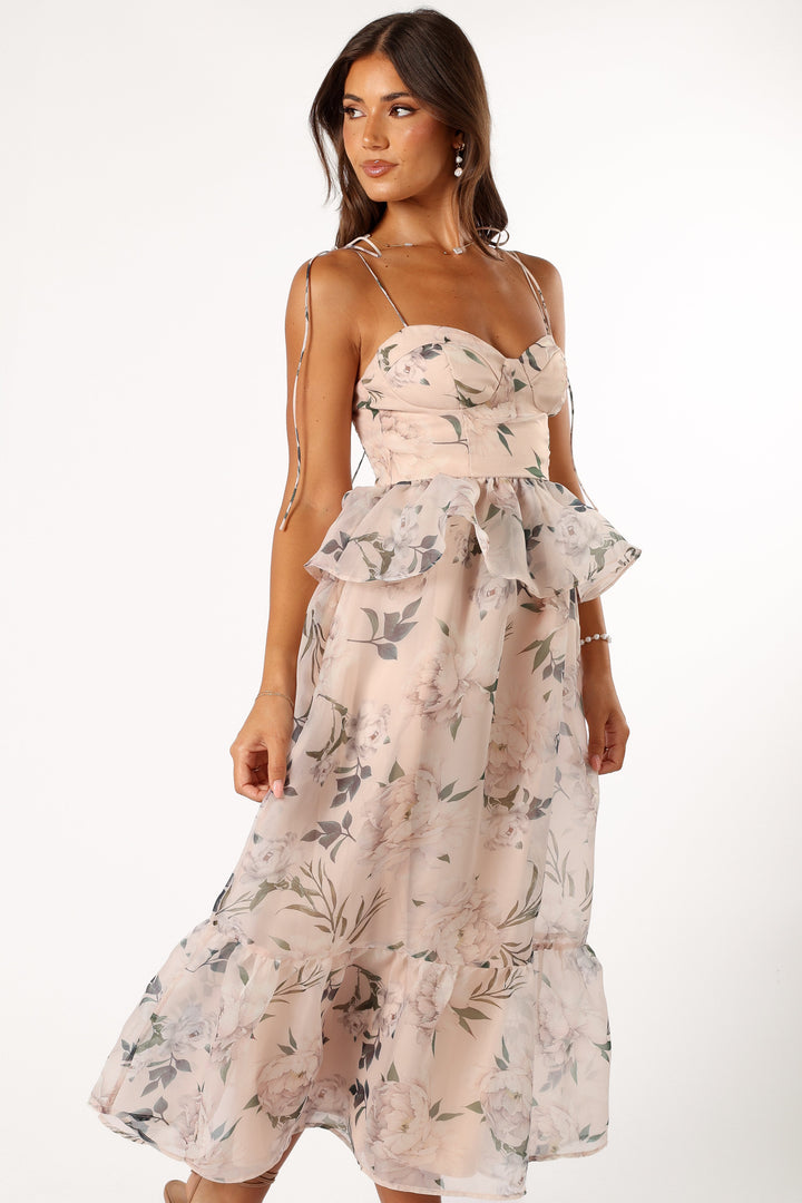 Kennie Midi Dress - Pink Floral - Petal & Pup USA