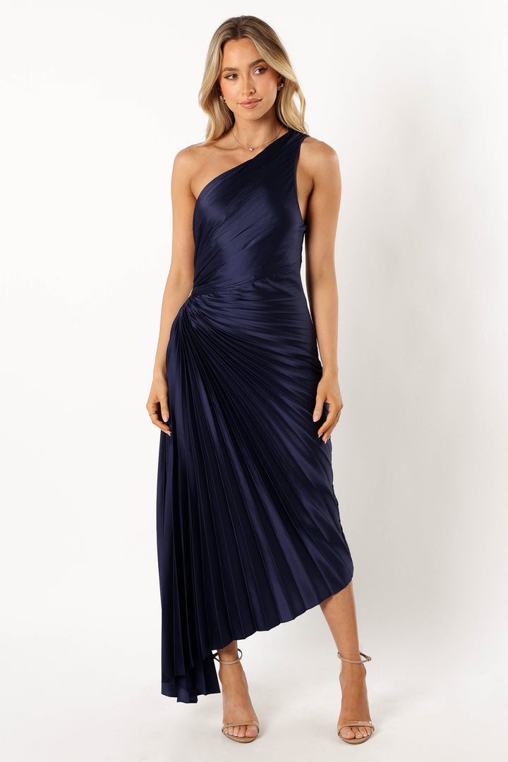 Kleo One Shoulder Maxi Dress - Navy - Petal & Pup USA