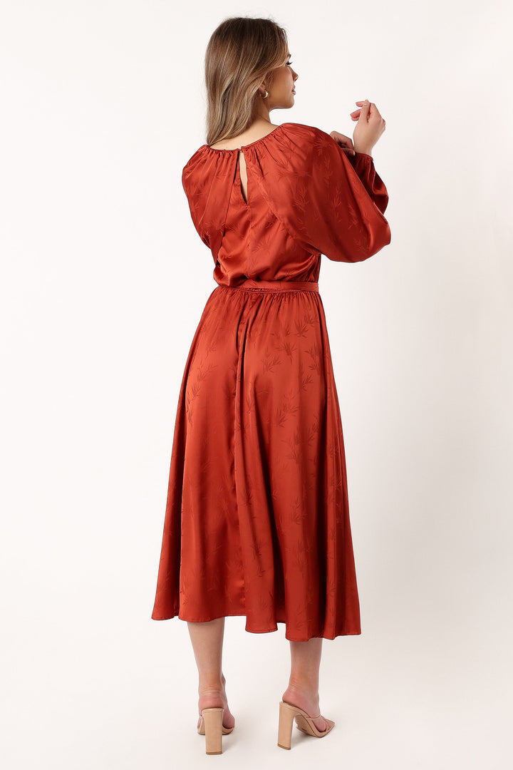 Lexie Long Sleeve Midi Dress - Bronze - Petal & Pup USA