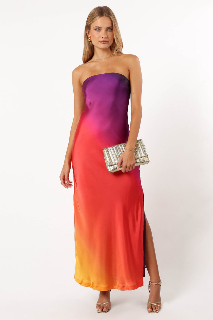 Mallory Strapless Maxi Dress - Sunset Cosmo - Petal & Pup USA