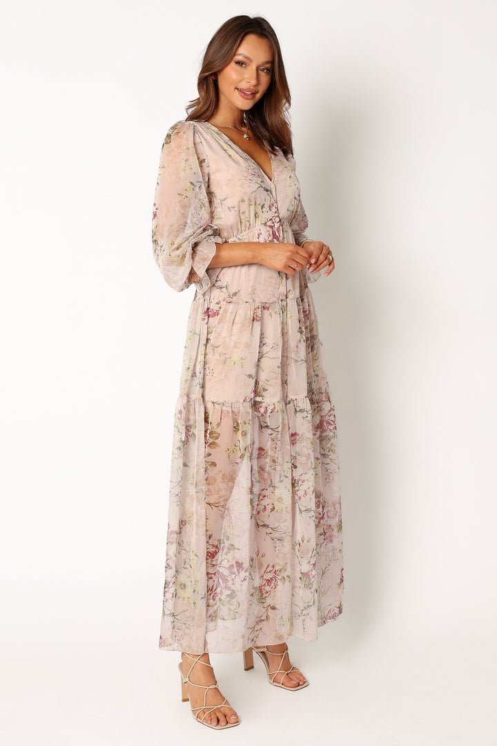 Maria Long Sleeve Maxi Dress - Cream - Petal & Pup USA