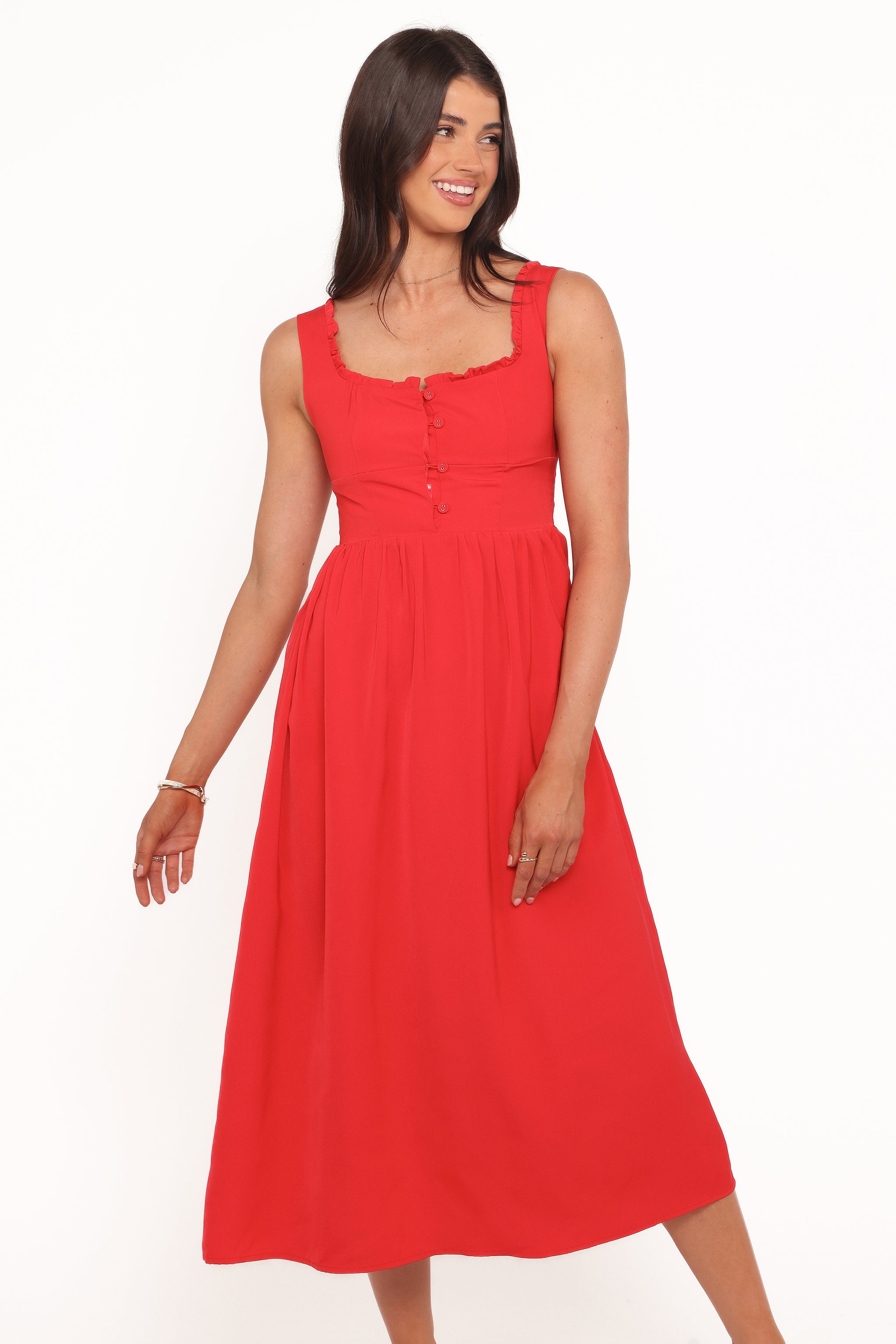 Melrose Midi Dress - Red | Petal & Pup USA