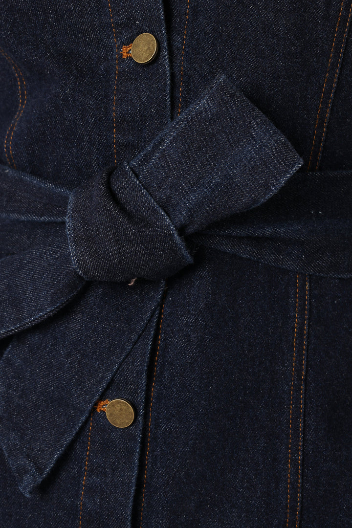 Natala Long Sleeve Mini Dress - Denim - Petal & Pup USA