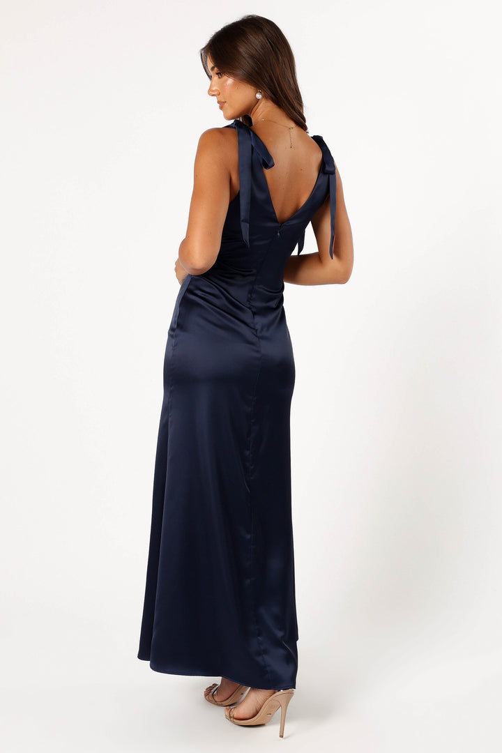 Xavier Bow Shoulder Maxi Dress - Navy - Petal & Pup USA