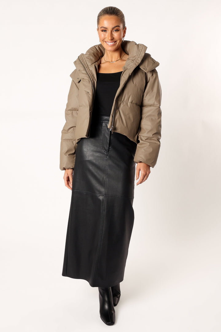 Tania Puffer Jacket - Mocha - Petal & Pup USA
