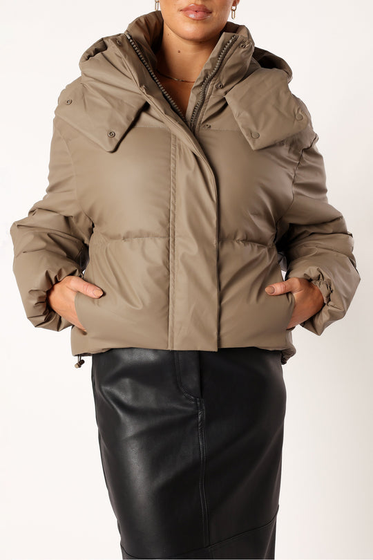 Tania Puffer Jacket - Mocha - Petal & Pup USA