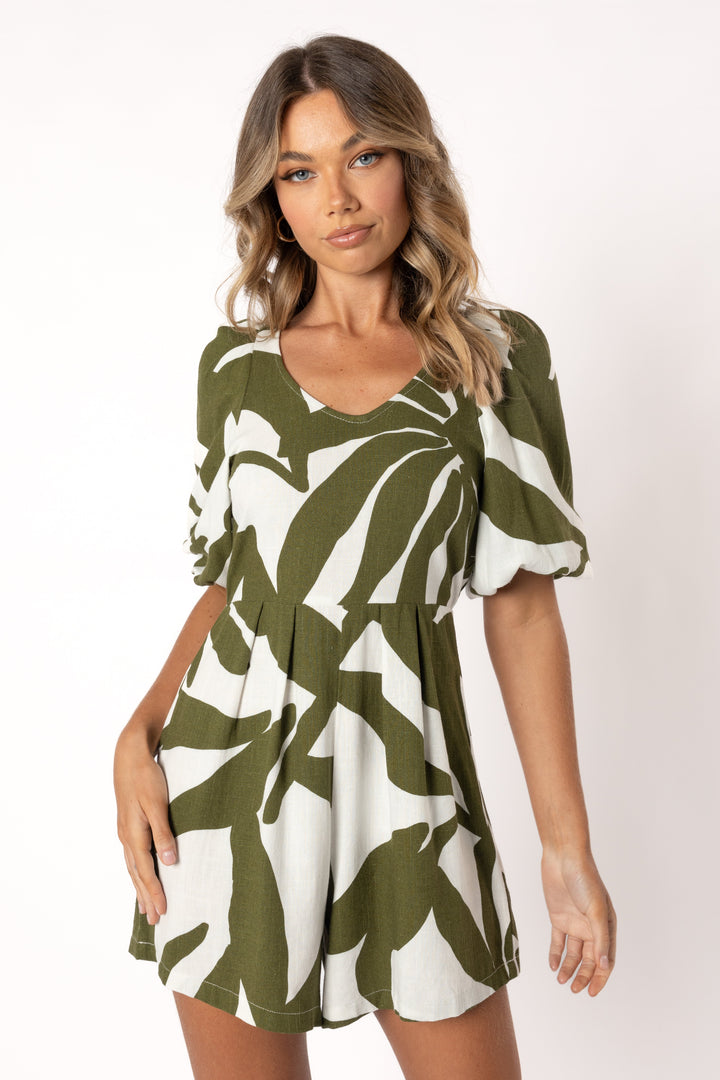 Matilda Romper - Olive Palm - Petal & Pup USA