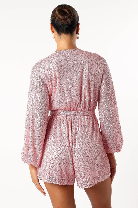 Monica Sequin Romper - Pink - Petal & Pup USA