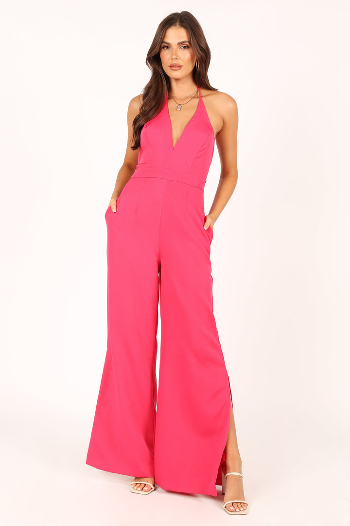Rumi Wide Leg Jumpsuit - Hot Pink - Petal & Pup USA
