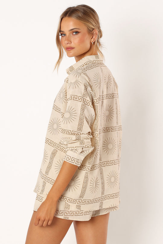 Penny Short Set - Beige Print - Petal & Pup USA