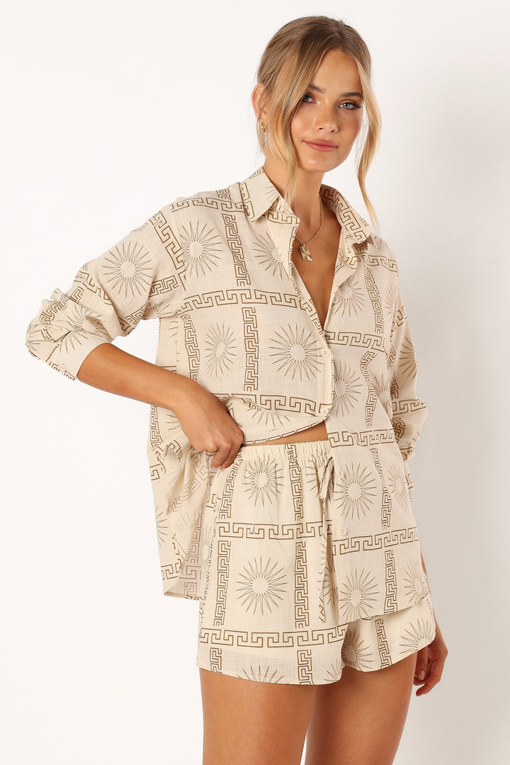 Penny Short Set - Beige Print - Petal & Pup USA