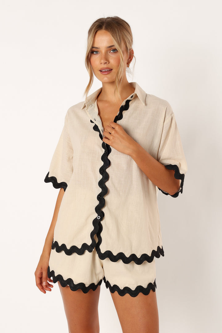 Wilson Short Set - Cream Black - Petal & Pup USA