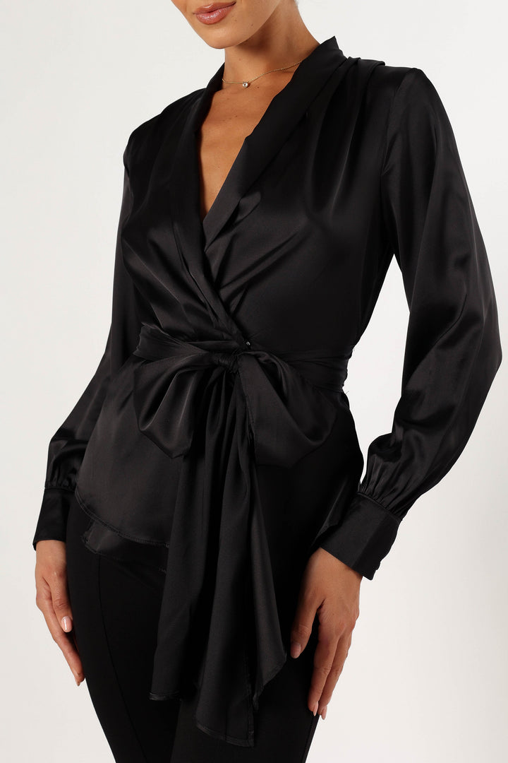 Aydin Wrap Top - Black - Petal & Pup USA