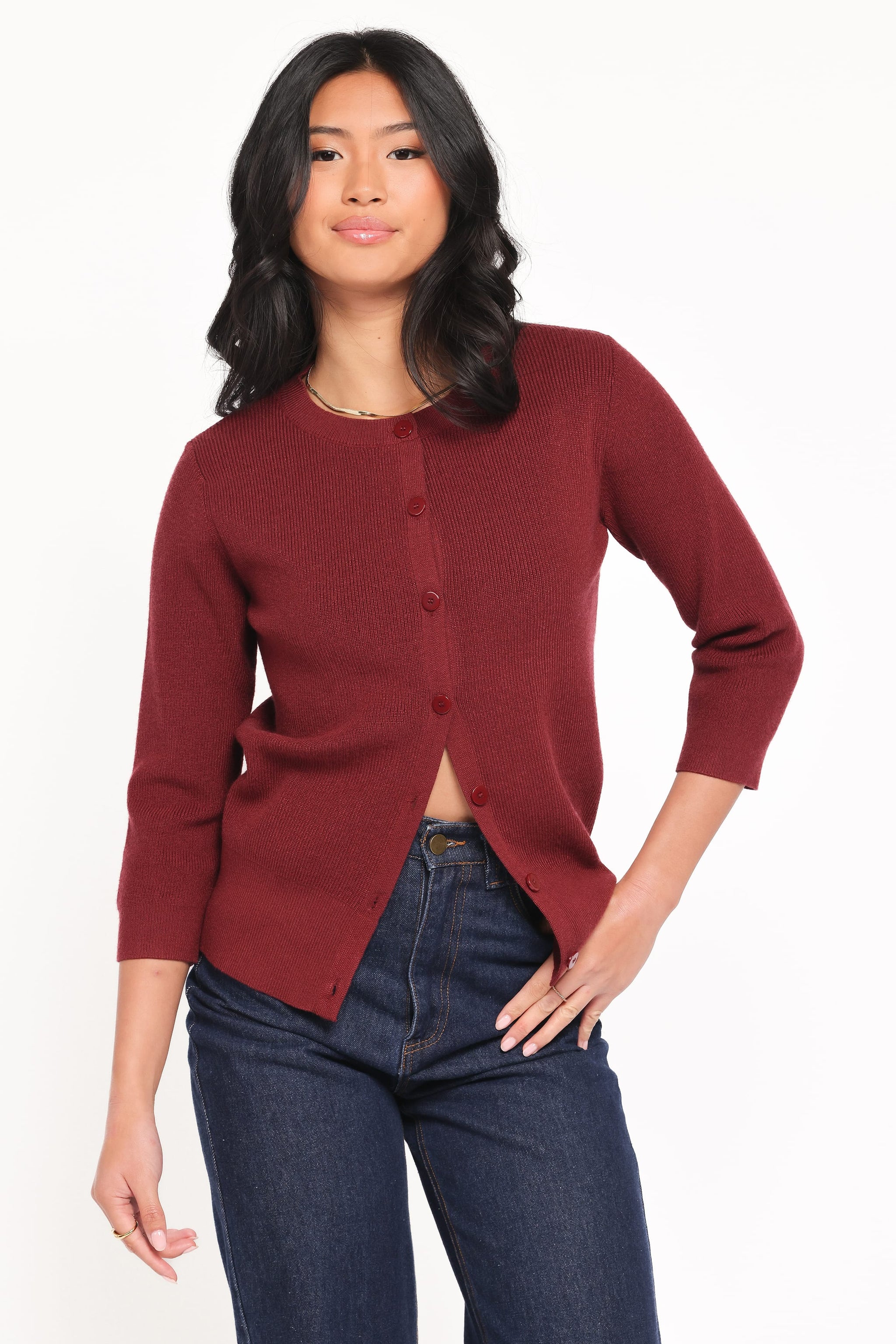 Cataline Button Front Top - Wine | Petal & Pup USA