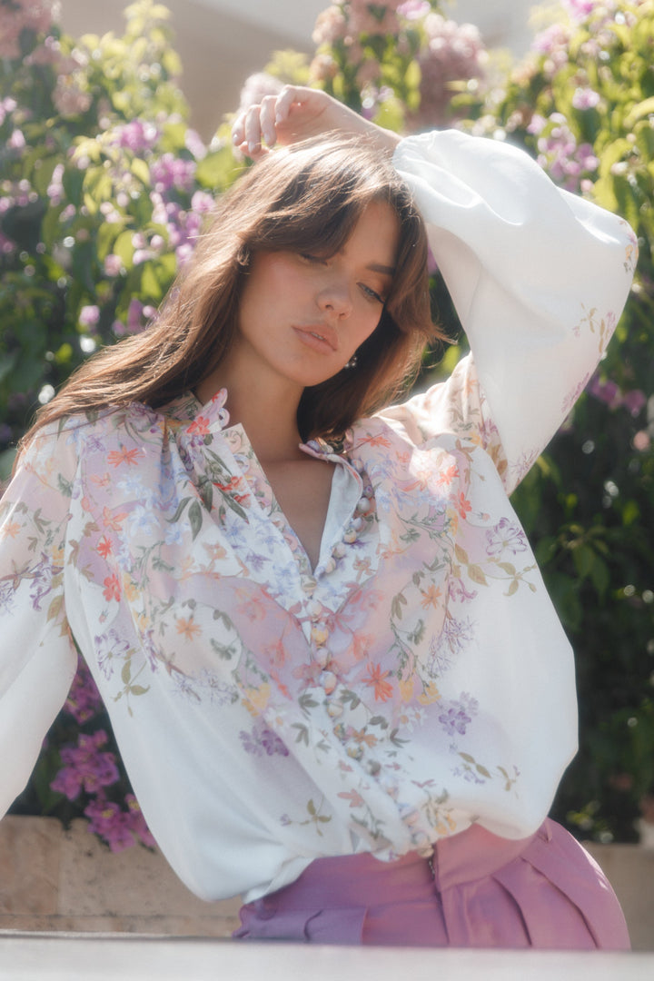 Tiarna Shirt - White Floral - Petal & Pup USA