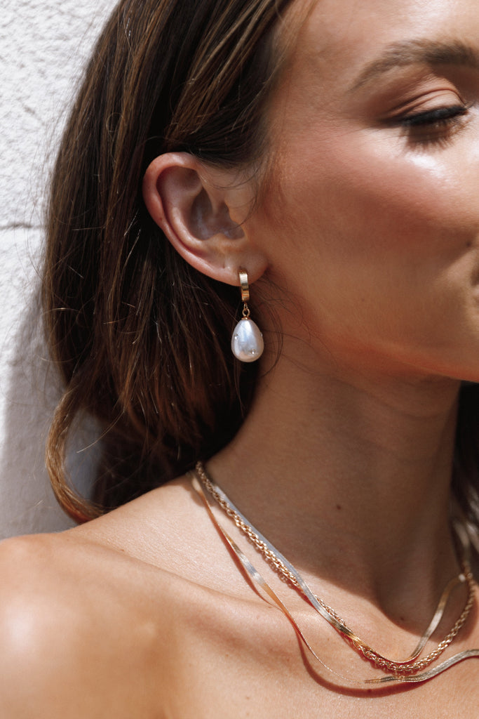 Charlie Pearl Earrings - Gold - Petal & Pup USA