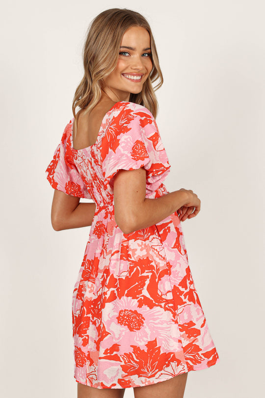 Maggie Mini Dress - Pink/Red Floral - Petal & Pup USA