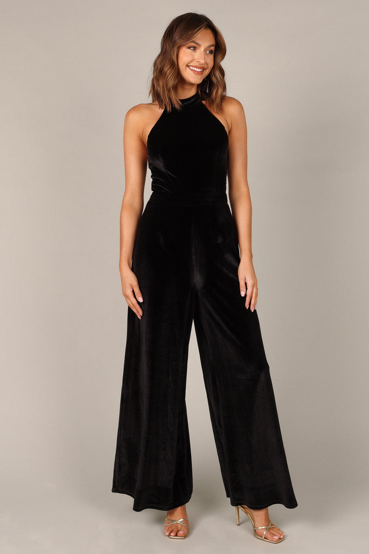 Aria Velvet Jumpsuit - Black - Petal & Pup USA